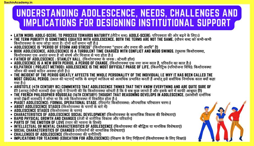 Understanding Adolescence, Needs, Challenges And Implications For ...